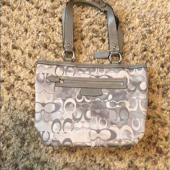 Coach | Bags | Coach Purse Matching Wallet Grey | Poshmark